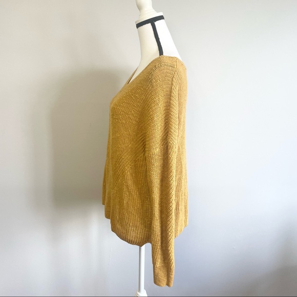PINQUE | Sweaters | Pinque Mustard Yellow Knit V Neck Sweater | Poshmark